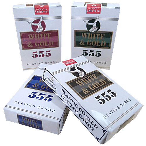 Buy Parksons White & Gold 555 Paper Playing Cards Online at Best Price ...