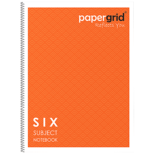 Buy Papergrid Spiral Notebook - Single Line, 6 Subjects, 300 Pages ...