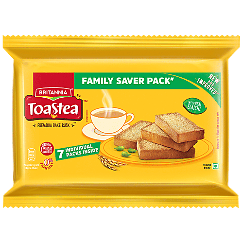 Buy Britannia Toastea Premium Bake Rusk - With Real Elaichi, Crunchy ...
