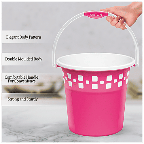 Buy Milton Mozaic Plastic Bucket - Pink Online at Best Price of Rs 590 ...