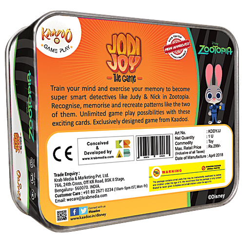 Buy Kaadoo Disney Jodi Joy-Zootopia Card Game For Kids - Multicolour ...