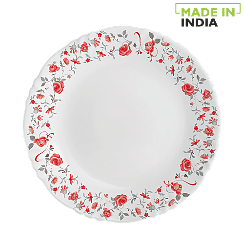 Buy Cello Dinner Plates - Opalware, Red Rose, White Online at Best ...