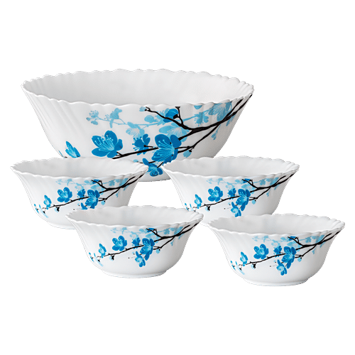 Buy Larah by Borosil Mimosa Opalware Pudding Set - White Online at Best ...