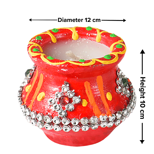 Buy DP Wax Diya - Designer Matki, Assorted Colour, ED150 Online at Best ...
