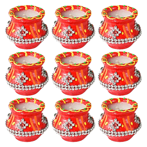 Buy DP Wax Diya - Designer Matki, Assorted Colour, ED150 Online at Best ...