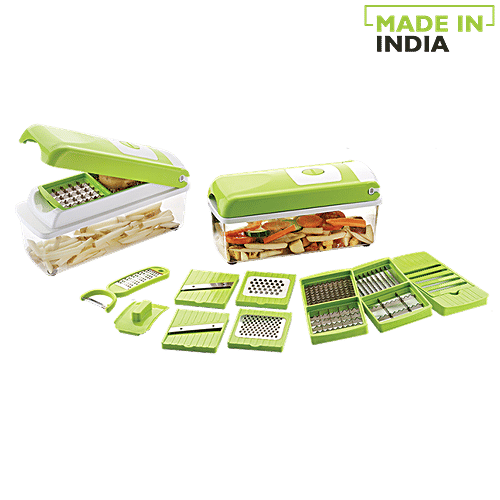Buy Anjali Vegetable & Fruit Cutter Dicer 12-In-1 - Green Online at ...