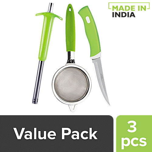 Buy Anjali Anjali utility-set-lighter-strainer-knife-green 3 pcs Online ...