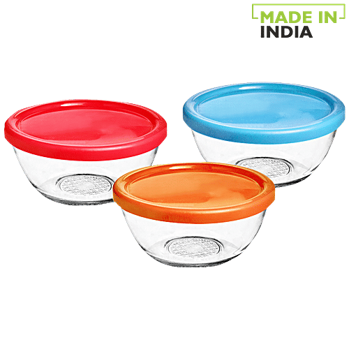Buy Glass Ideas Multi Utility Storage/Serving Bowl With Lid - 12 cm ...