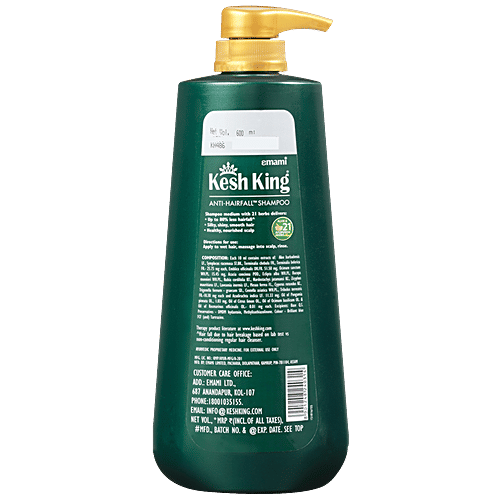 Buy Kesh King Ayurvedic Anti Hairfall Shampoo, Reduces Hairfall, 21 Natural Ingredients, No ...