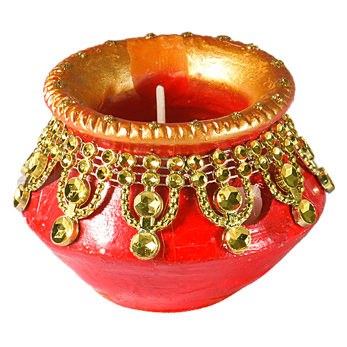 Buy DP Wax Diya - Designer Matki, Assorted Colour, ED149 Online at Best ...