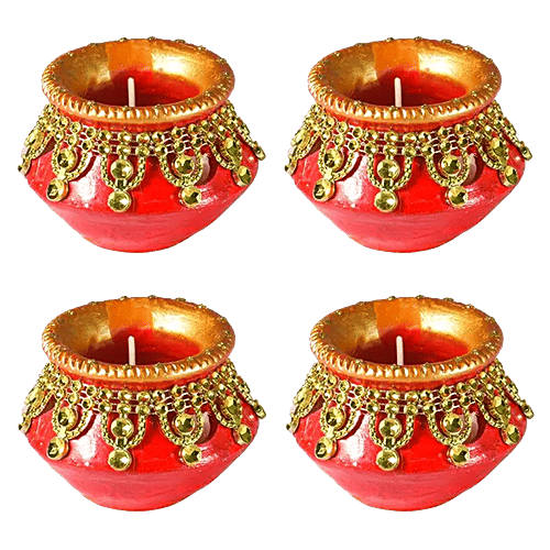 Buy DP Wax Diya - Designer Matki, Assorted Colour, ED149 Online at Best ...