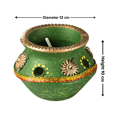 Buy DP Wax Diya - Designer Matki, Assorted Colour, ED10 Online at Best ...