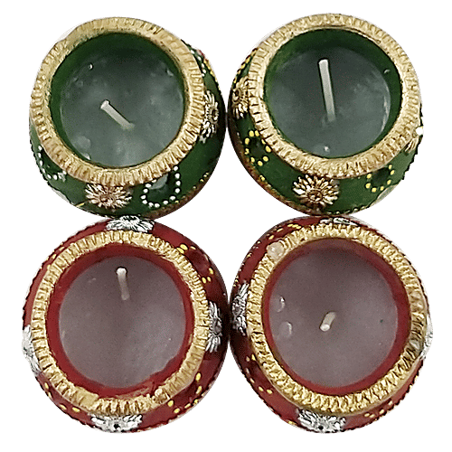 Buy DP Wax Diya - Designer Matki, Assorted Colour, ED10 Online at Best ...