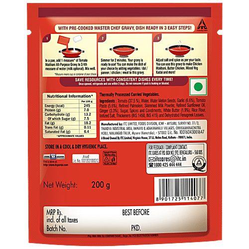 Buy ITC Master Chef Tomato Makhani All-Purpose Gravy - Ready To Cook ...