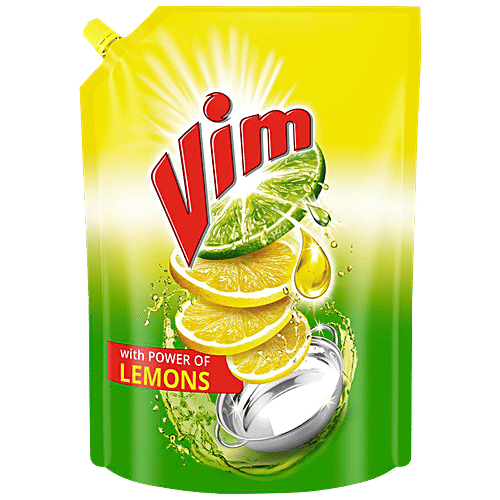 Buy Vim Dishwash Liquid Gel Lemon Refill Pouch Online at Best Price of ...