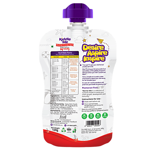 Buy KiddleMe Squeezy Kids Snack - Strawberry, Tomato, Oats in Yogurt ...