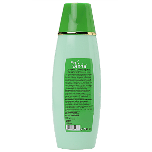 Buy Olivia Natural Skin Care Aloe Vera Cleansing Milk - Premium Refreshing Leaves Online at Best ...