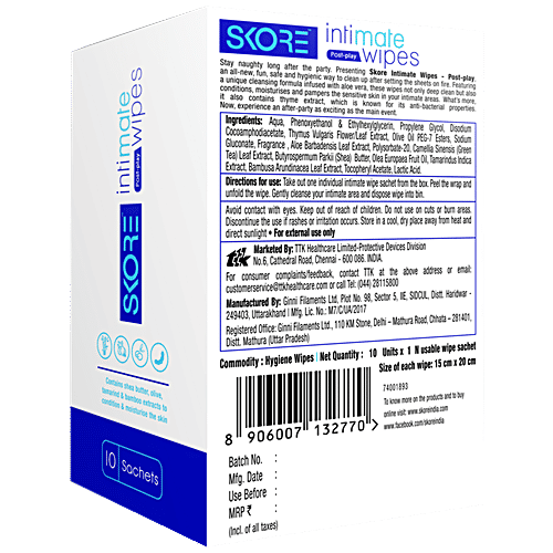 Buy Skore Intimate Wipes - Post-play Online at Best Price - bigbasket