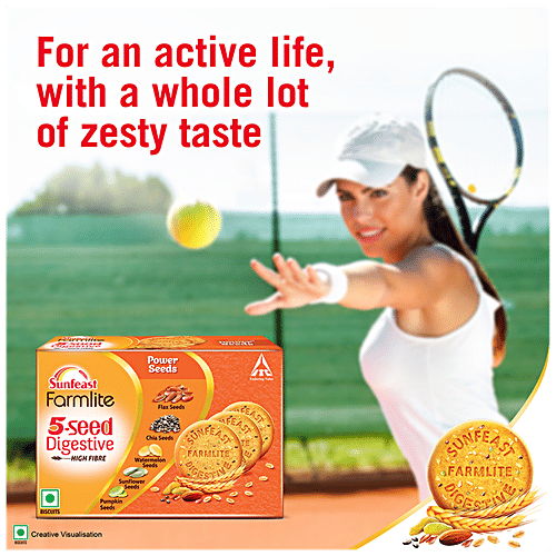 Buy Sunfeast Farmlite 5 Seed Digestive Biscuit - High Fibre, Goodness Of 5 Power Seeds & Wheat ...