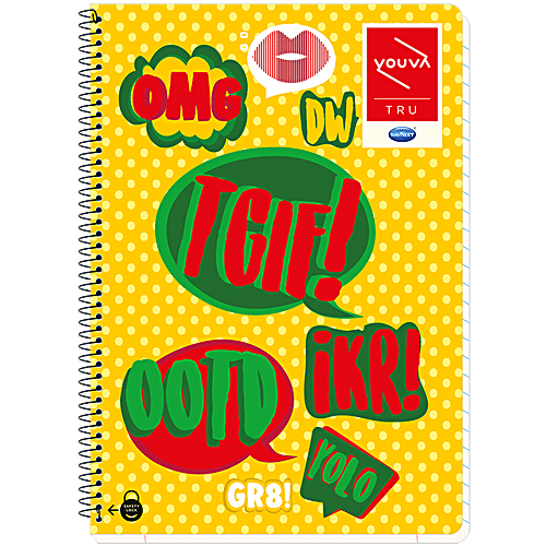 Buy Navneet Youva Notebook - Ruled, Single Line, Spiral Bound, A4, 400 ...