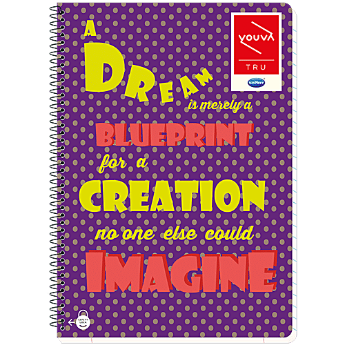 Buy Navneet Youva Notebook - Ruled, Single Line, Spiral Bound, A4, 240 ...