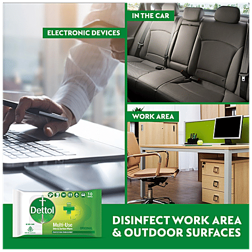 Buy Dettol Disinfectant Sanitizer Wet Wipes - For Skin & Surfaces ...