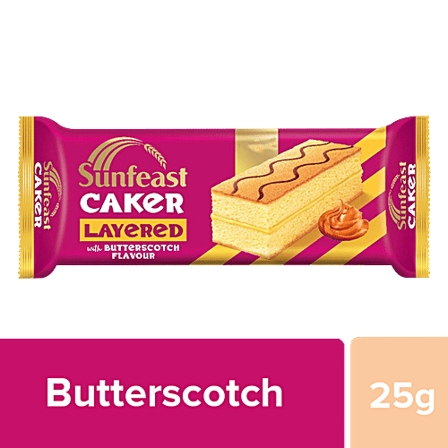 Buy Sunfeast Caker Layered Cake - with Butterscotch Flavour Online at ...