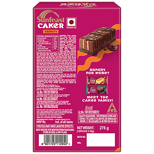 Buy Sunfeast Caker Trinity Cake - Triple Chocolate Online at Best Price ...