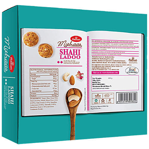 Buy Haldirams Shahi Ladoo - Made From Desi Ghee Online at Best Price of ...