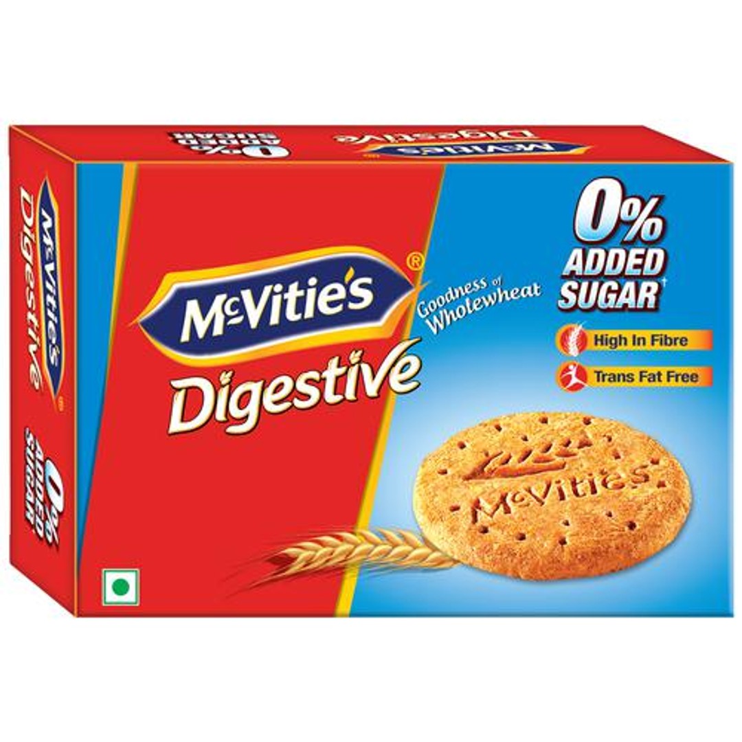 Buy McVitie's Digestive High Fibre Biscuits - Zero Added Sugar For ...