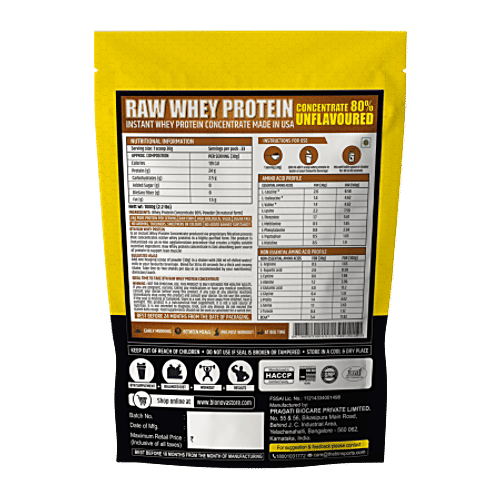 Buy BTN Sports Raw Whey Protein Powder - Concentrate 80%, 33 Servings ...