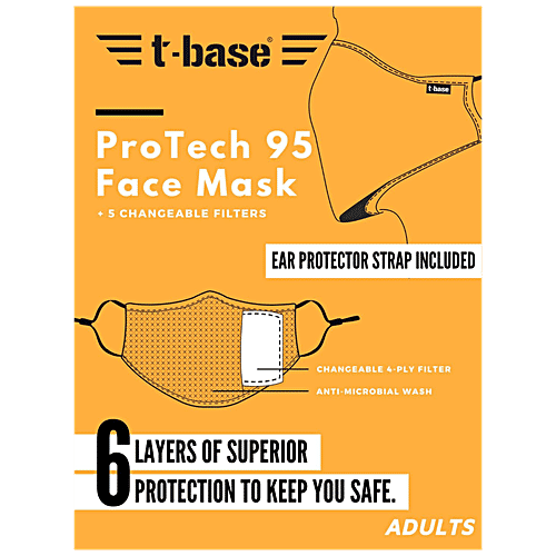 Buy T BASE Face Mask - Pro Tech 95, 6 layered, Medium, MK18004 Online ...