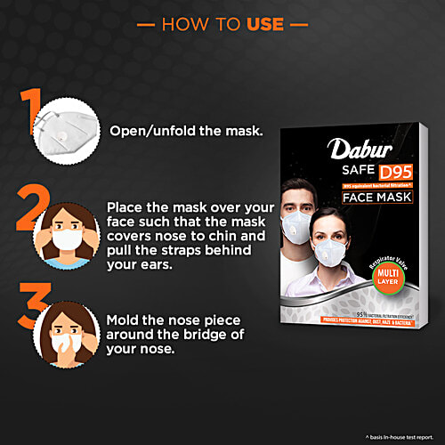 Buy Dabur D95 Safe Face Mask With Valve - White Online at Best Price of ...