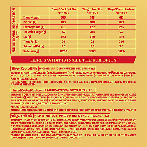 Buy Bingo Box of Joy Assorted Nuts & Dry Fruits - Coated Cashews, Trail ...