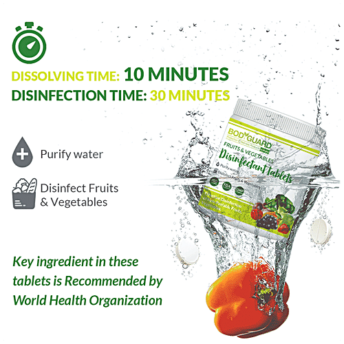 Buy Bodyguard Fruits & Vegetables Disinfectant Tablets - Purify Water ...