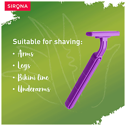 Buy SIRONA Aloe Boost Twin Blade Disposable Body Razor For Women (Pack ...