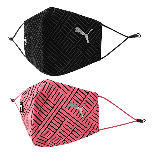 Buy Puma Face Mask - Printed, Adjustable, Medium, Black & Pink Online ...
