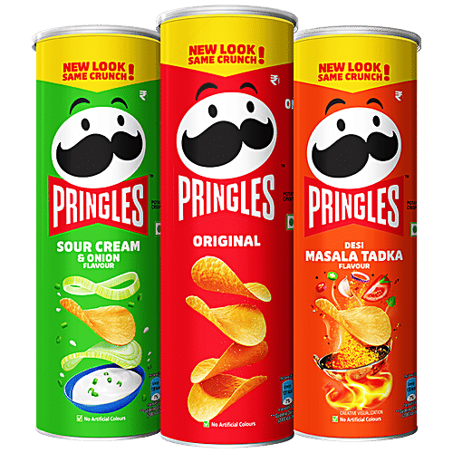 Buy Pringles Original Potato Crisps - Desi Masala Tadka & Sour Cream-N ...