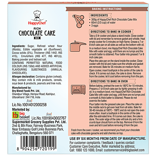 Buy HappyChef Rich Chocolate Cake Mix - Quick & Easy Online at Best ...