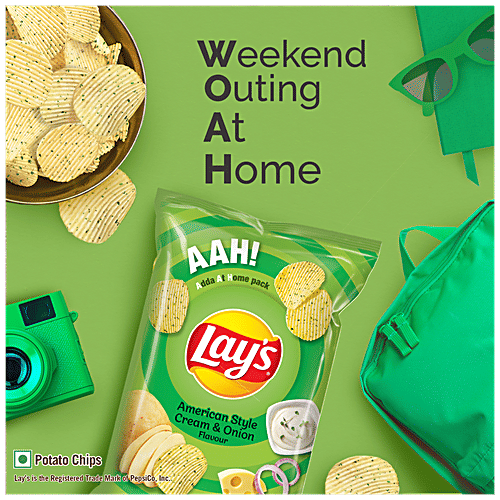Buy Lays Potato Chips - American Style Cream & Onion Flavour, Crunchy ...