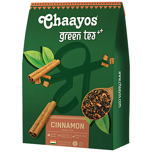 Buy Chaayos Cinnamon Whole Leaf Green Tea - Rich In Antioxidants ...