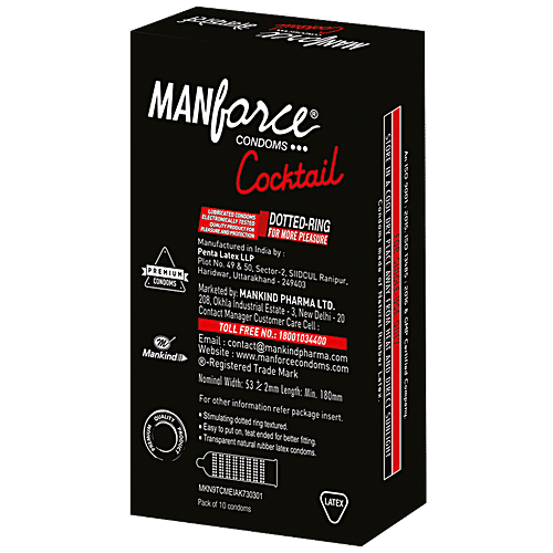 Buy MANFORCE CONDOMS Cocktail Dotted-Rings Condoms, Strawberry ...