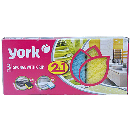 Buy YORK Scrub Sponge With Grip For Kitchen & Bathroom - Combo Online ...