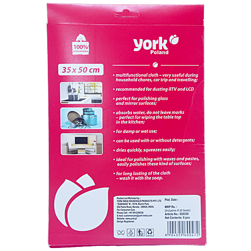 Buy YORK Multipurpose Cottonlike Kitchen & Household Cleaning Cloth ...