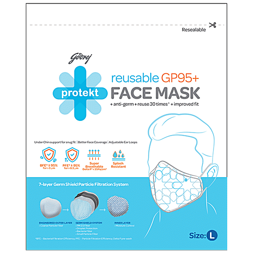 Buy Godrej Protekt GP 95+ Reusable Face Mask - 7 Layer Germ Shield ...