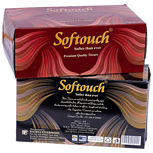 Buy Softouch Face Tissue Paper - Multicolour, 2 Ply Online at Best ...