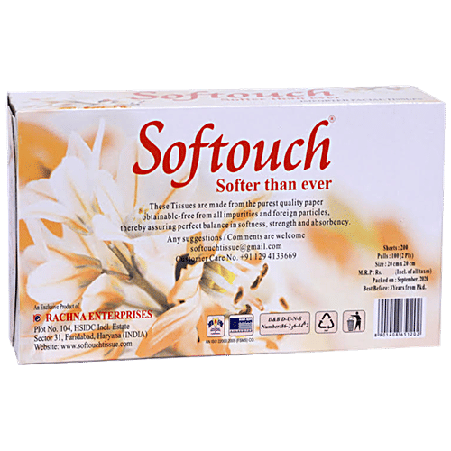 Buy Softouch Face Tissue - 2 Ply, Multicolour Online at Best Price of ...