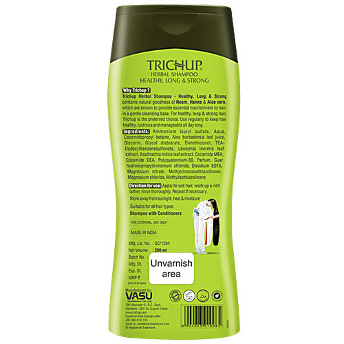 Buy Trichup Natural Shampoo - Enriched with Neem, Henna & Aloe Vera ...