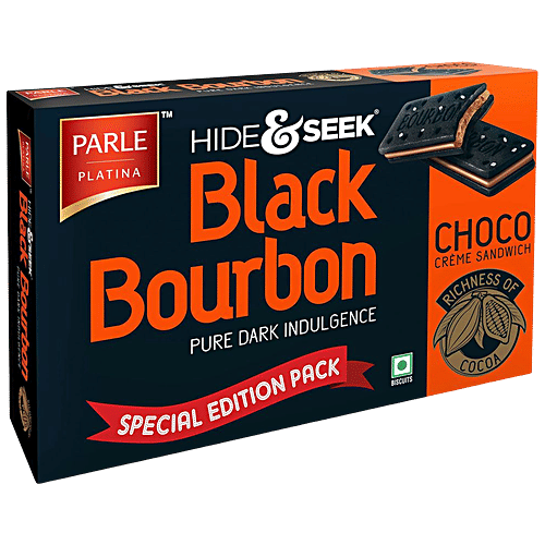 Buy Parle Platina Hide & Seek Black Bourbon Creme Sandwich - Choco ...