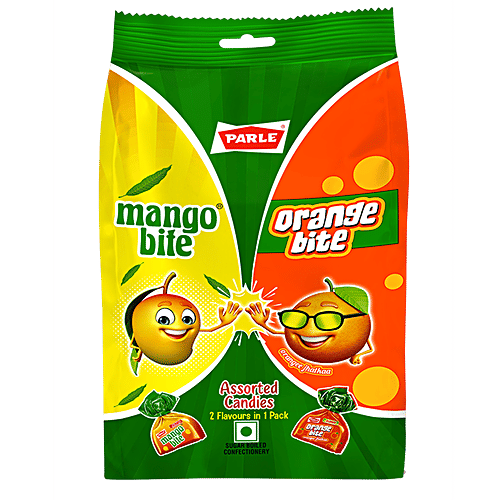Buy Parle Assorted Candies - Orange & Mango Bite, Sugar Boiled, Sweet ...